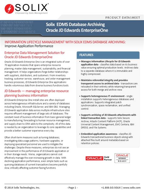 Enterprise Data Management Solution For Oracle Jd Edwards Enterpriseone