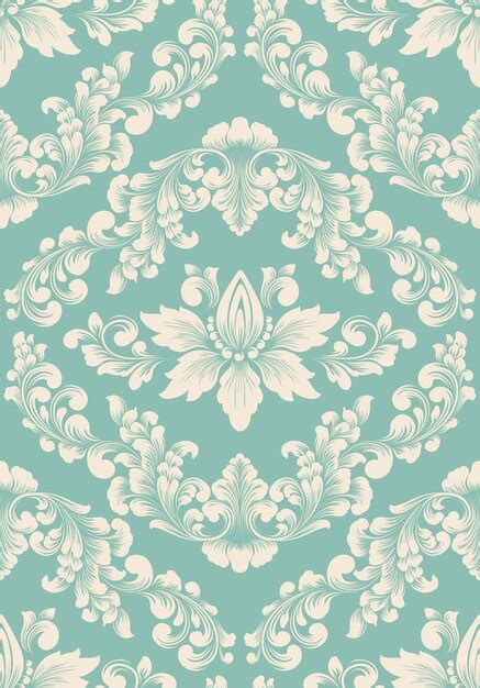 벡터 다 완벽 한 패턴 요소입니다 클래식 럭셔리 구식 다 장식 월페이퍼 섬유 포장을위한 로얄 빅토리아 원활한 질감 절묘한 꽃 바로크 템플릿 무료 벡터
