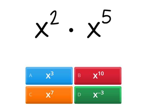 Product Rule Of Exponents Quiz