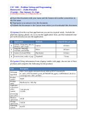 CSC1100 DanO Homework01 Docx CSC 1100 Problem Solving And