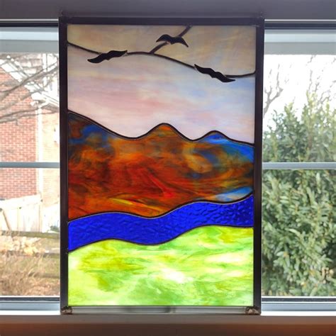 River Scene Stained Glass Etsy