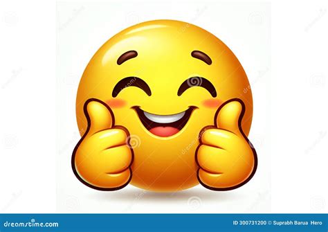 Happy Smiley Emoticon Face With Thumb Up Illustration Stock
