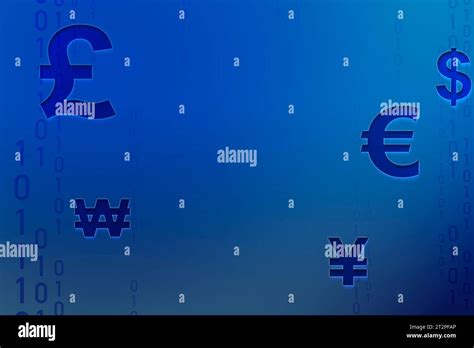 Various Currency Symbols Displayed On A Vibrant Blue Background The Symbols Represent Different