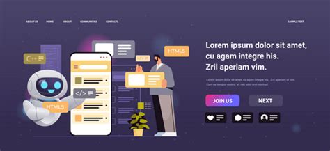Man And Robot Web Developers Creating Program Code
