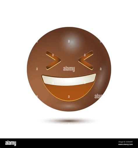 Grinning Squinting Face Funny Yellow Emoticon Emoji Isolated In White Background For