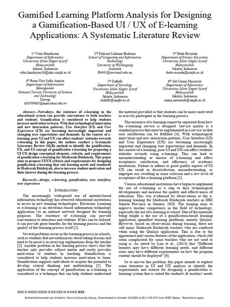 Gamifiedlearningplatformanalysisfordesigningagamification Based