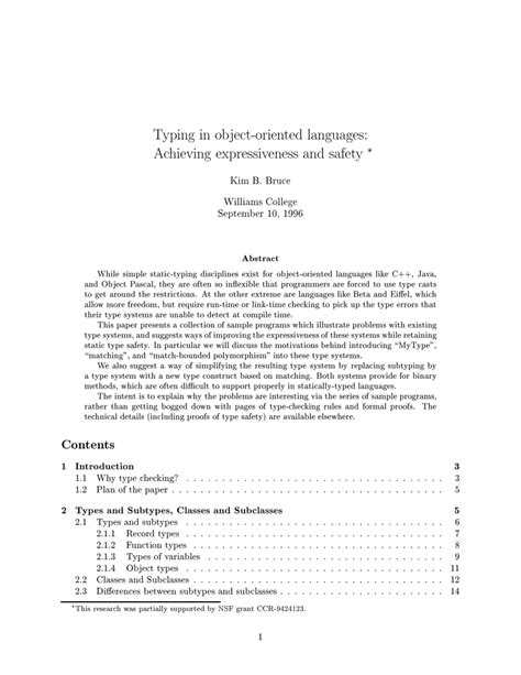 Pdf Typing In Object Oriented Languages Achieving Expressiveness And
