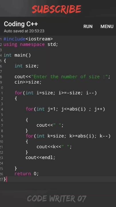 Best C Pattern Program Tutorial Video 💯🧠 Shorts Coding Youtubeshorts Youtube