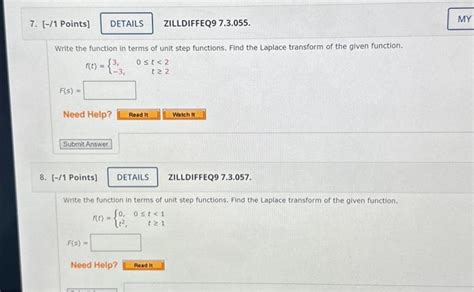 Solved Write The Function In Terms Of Unit Step Functions