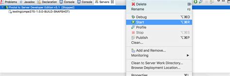 unable to start pivotal tc server in spring tool suite stack overflow