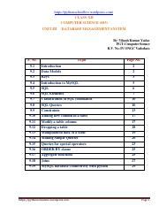 Unit Database Management System Pdf Https Pythonschoolkvs Wordpress CLASS XII COMPUTER
