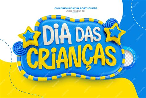 Etiqueta Do Dia Das Crianças Em Renderização 3d Para Campanha De