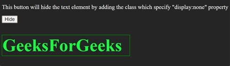 Different Ways To Hide Elements Using Css Geeksforgeeks