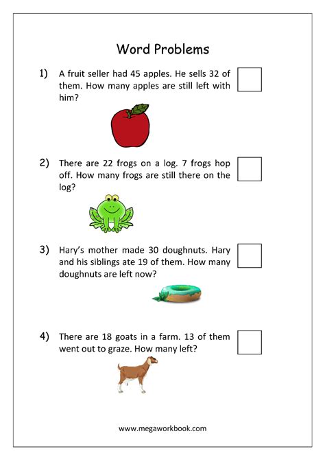 Basic Math Word Problems Worksheets