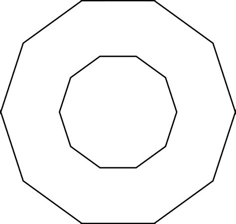 Concentric Ten Sided Polygon Vintage Illustration 13521301 Vector Art