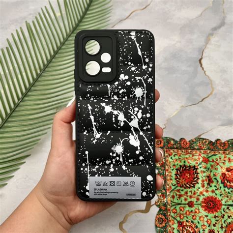 قاب گوشی Poco X5 Redmi Note 12 5g شیائومی پافری محافظ لنز دار طرح آبرنگی اسپرت مشکی کد 68340