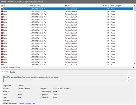 database the sql server edition of the target server is unsupported e g sql azure tridion