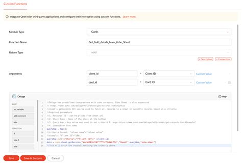 Sample Custom Function For Zoho Sheet Integration Online Help Qntrl