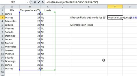 cómo usar la fórmula contar si conjunto en excel recursos excel