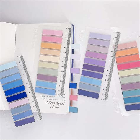 800 Pcs Sticky Index Tabs For Annotating Books Writable Page Sticky Notes With Ruler For Page