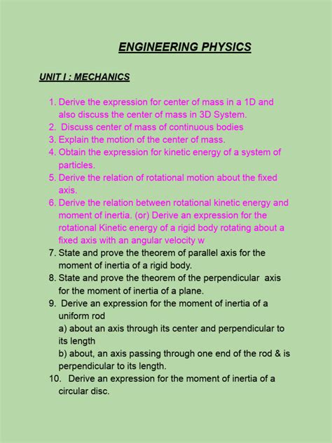 Engineering Physics Pdf Rotation Around A Fixed Axis Waves