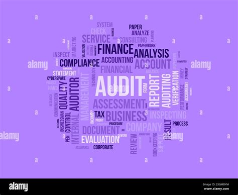 Audit Wordcloud Template Business Concept Vector Background Stock