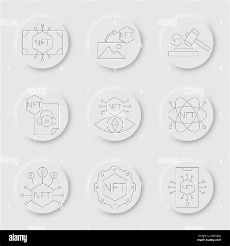 Nft Technology Line Icon Set Crypto Icon Or Logo Symbol Vector