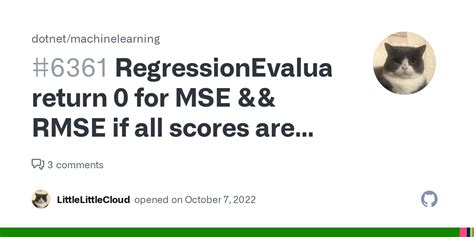 Regressionevaluator Return 0 For Mse Andand Rmse If All Scores Are Nan · Issue 6361 · Dotnet