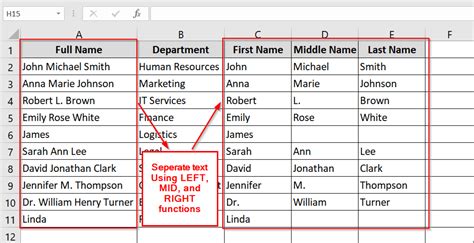 How To Separate First Middle And Last Names Using Excel Formula Excel