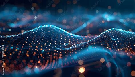 Abstract Tech Background With Interconnected Cyber Cells And Artificial Neural Connections