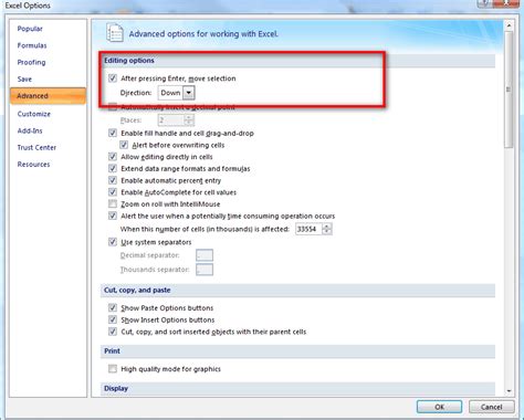 Excel Tips Tricks Changing Default Direction Of Cell Movement Thrive Business Accounting