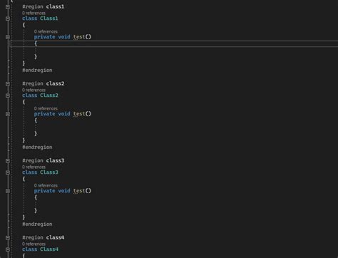 C Visual Studio Outlining Collapse Only At The Class Level Stack Overflow
