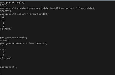 Postgres Not Preserving Temporary Tables Throughout Session Anyone Know How To Get Around This