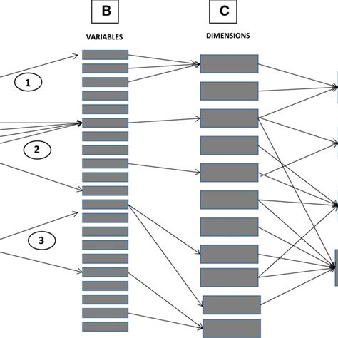 Composition Of Items Variables Dimensions And Factors In The Barcas