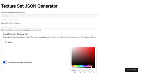 Minecraft Texture Set Json File Generator Codesandbox