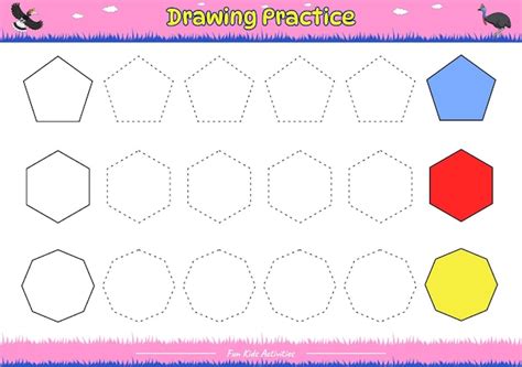 premium vector drawing practice polygon fun activity