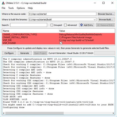 Visual Servoing Platform Tutorial How To Create And Build A Project That Uses Visp And Cmake