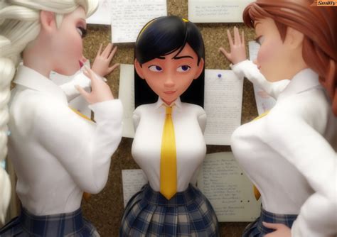 Rule 34 3d 3d Animation 3d Render 3girls Aged Up Anna Frozen Auburn