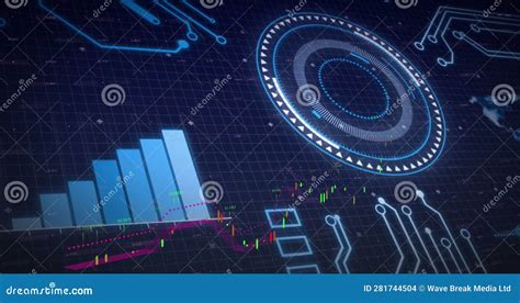 Animation Of Arrows In Circles Graph Circuit Board Pattern Grid