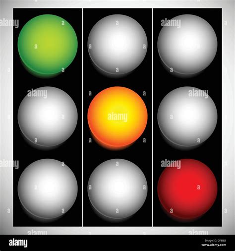 Traffic Lights Traffic Lamps Semaphore In Sequence Isolated On White