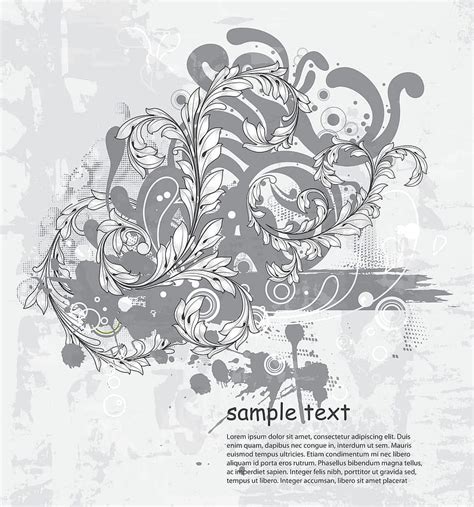 그런 지 꽃 배경 벡터 Eps Ai Uidownload