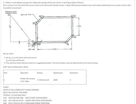 solved 2 write a word address program for milling the