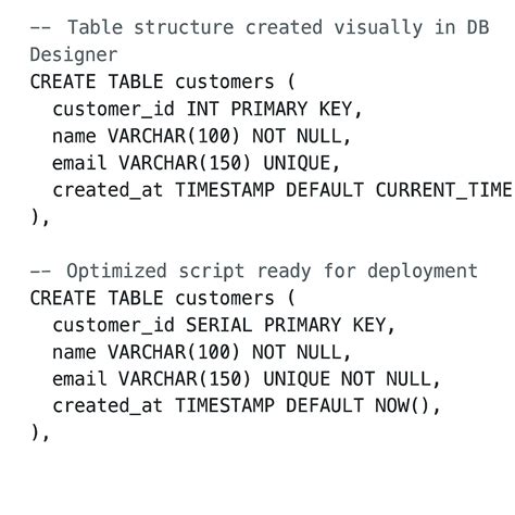 Optimize Database Performance With Db Designers Powerful Sql Export Features Db Designer