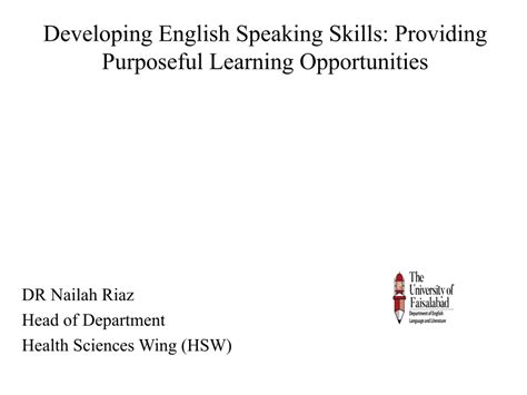 Pdf Developing English Speaking Skills Providing Purposeful Learning Opportunities