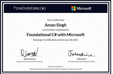 Csharp Freecodecamp Certificate Microsoftcertified Devcommunity