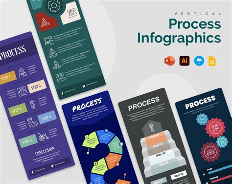 Process Vertical Infographic Templates Diagrams For Powerpoint Illustrator Keynote Google