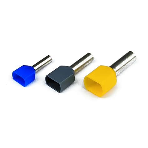 Наконечник гильза с изолированным фланцем двойная для кабеля сечением 0 34кв длина контактной