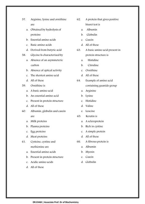 2 Amino Acids Mcq