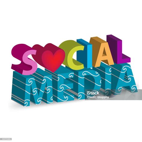 소셜 미디어 단어 3d 텍스트 이미지 벡터 배경 디자인 3차원 형태에 대한 스톡 벡터 아트 및 기타 이미지 3차원 형태 개념 고객 참여 Istock
