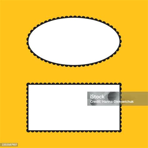 스캘럽 트렌디한 프레임 직사각형 타원 미니멀리스트 모양 배경 레이블 스티커 우표 크래커 쿠폰 양식 플라워 실루엣 레이스 배경 0명에 대한 스톡 벡터 아트 및 기타 이미지